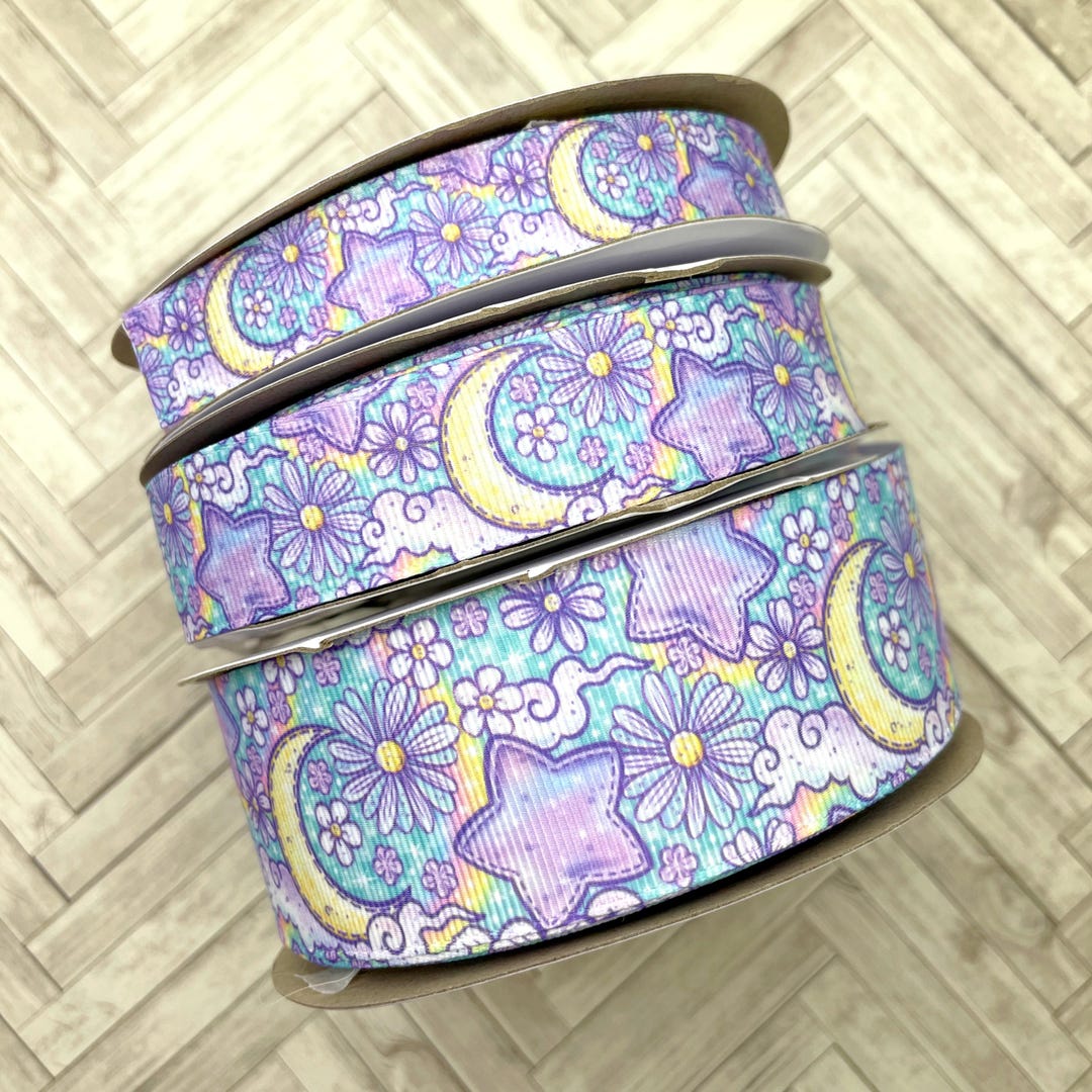 Moon, Stars, Celestial, Ribbon, 5/8, 7/8, 1.5 - Etsy