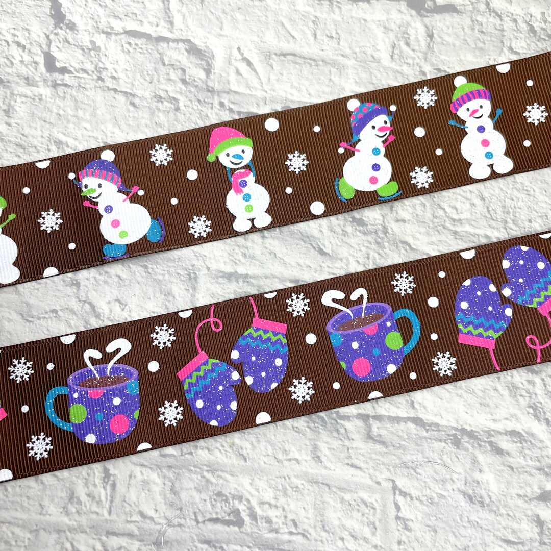 Christmas, Snowman, Hot Cocoa, Ribbon, Size 1.5in - Etsy