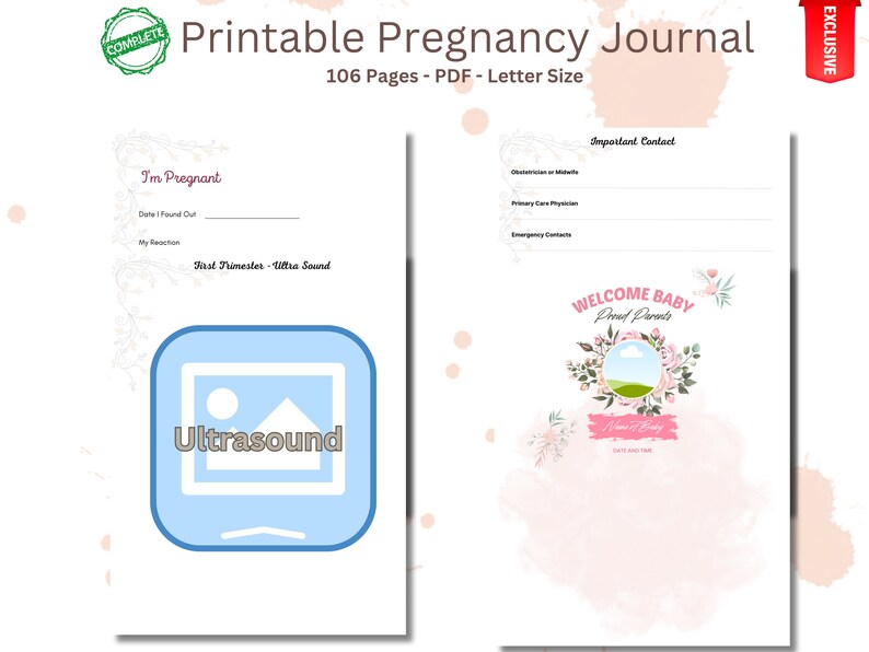 The Complete Pregnancy Journal, Printable Pregnancy Journal, Pregnancy ...