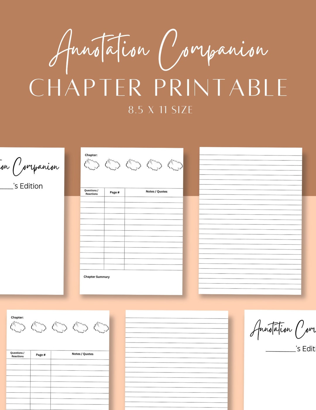 Printable Annotation Companion | Chapter and Book Club Editions ...
