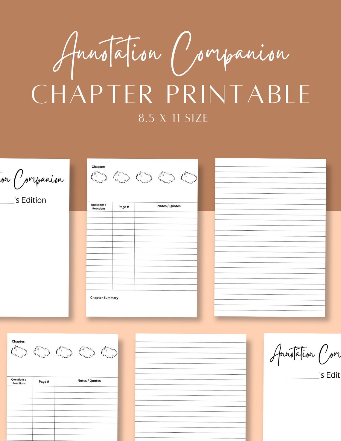 Printable Annotation Companion | Chapter and Book Club Editions ...