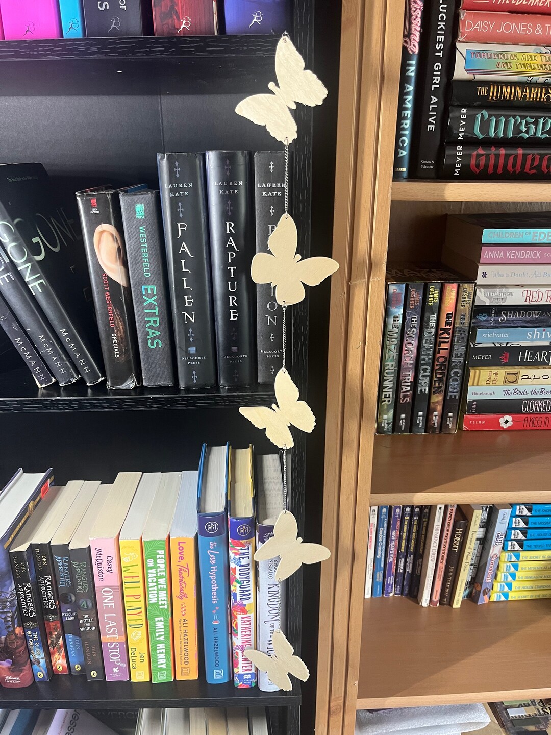Butterfly Hanging Bookshelf Decor Wooden Fantasy Wall Decor - Etsy