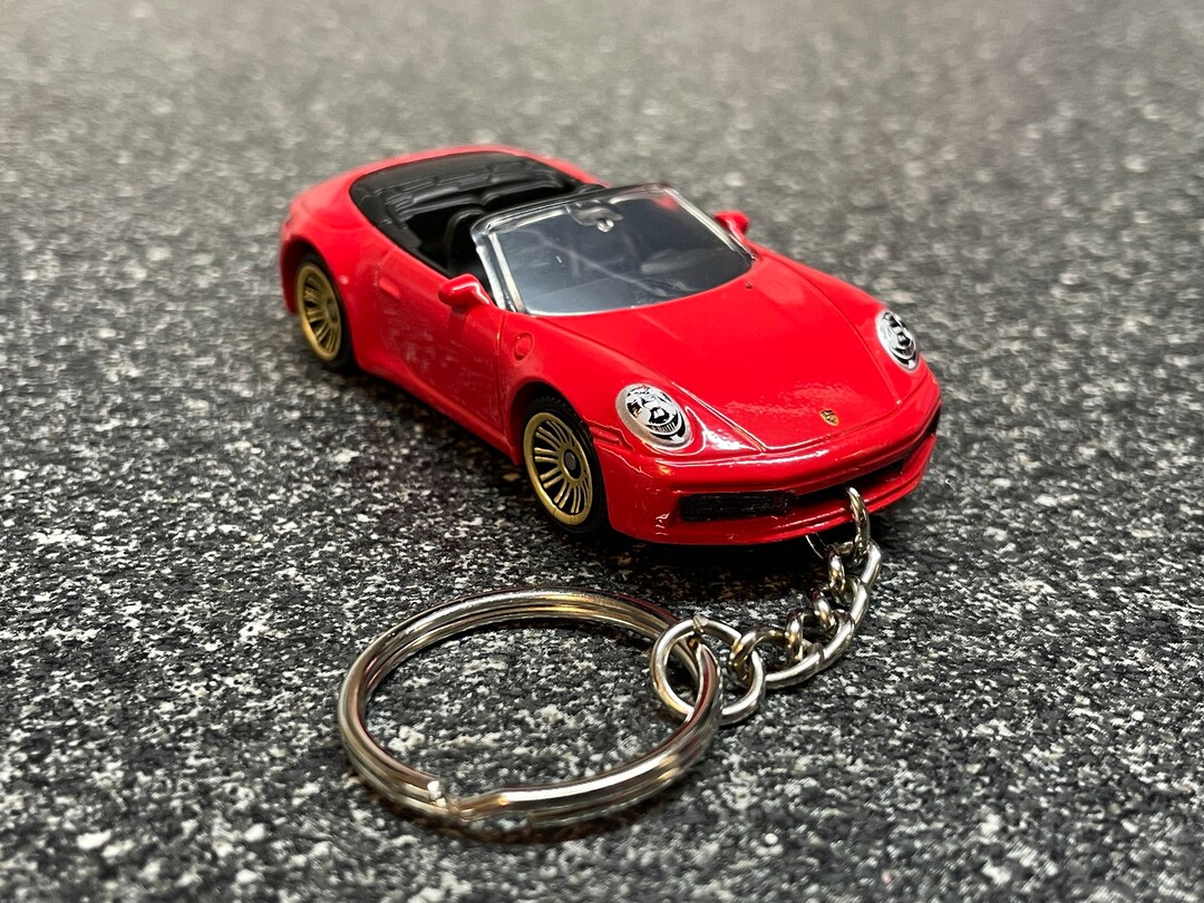 Fits 2020 Porsche 992 911 Carrera Convertible Keychain Red Hot Wheels ...