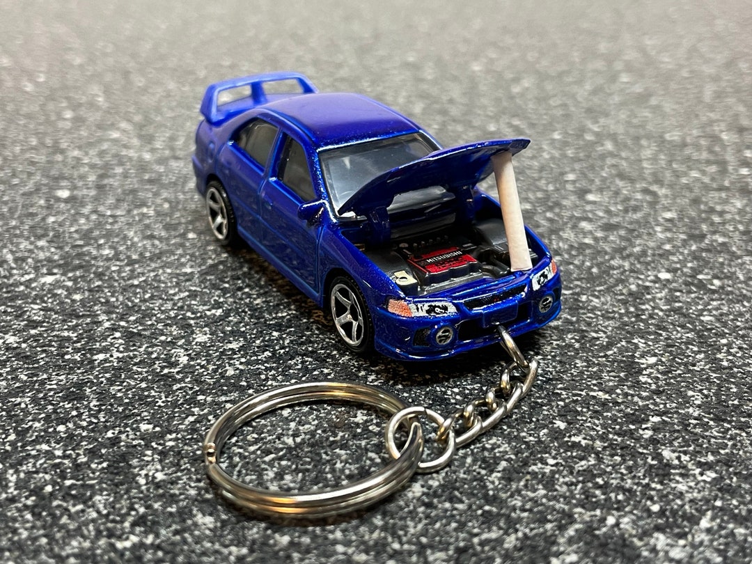 1996 Mitsubishi Lancer EVO IV Blue Keychain Matchbox Hot Wheels ...