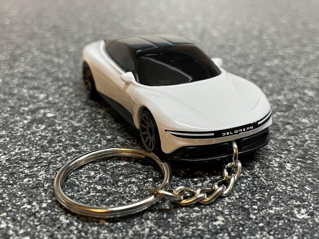 Delorean Alpha 5 Keychain White EV Hot Wheels Matchbox - Etsy