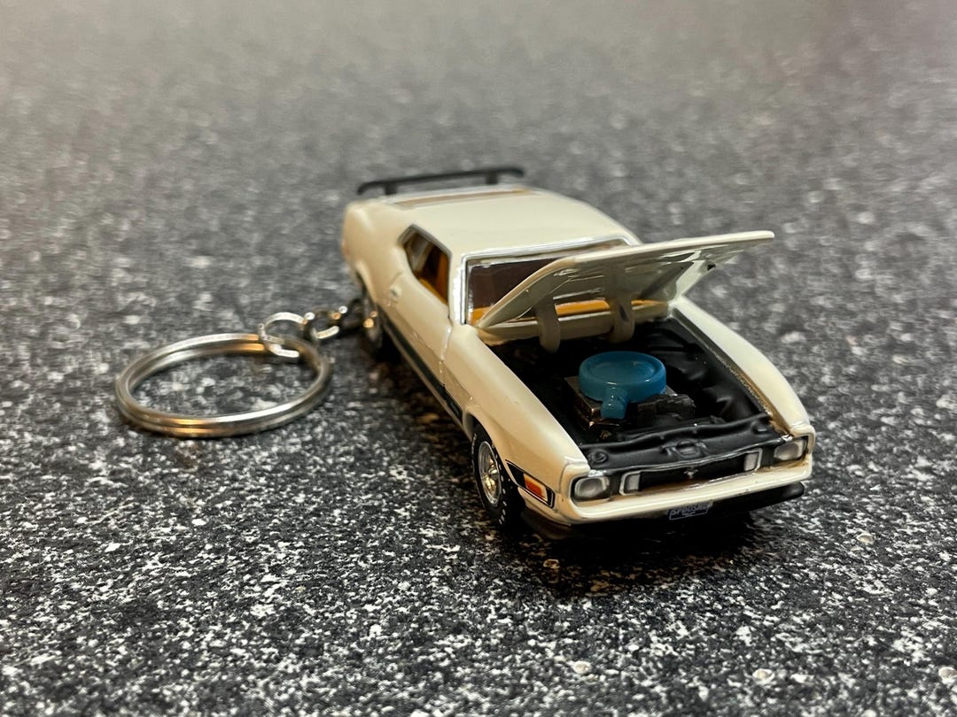 1973 Mustang Mach 1 Keychain Pearl White Diecast Hot Wheels Matchbox - Etsy