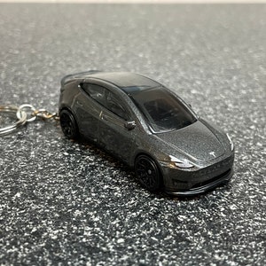 Tesla Model Y Performance Keychain Gray Hot Wheels Matchbox Diecast Car ...