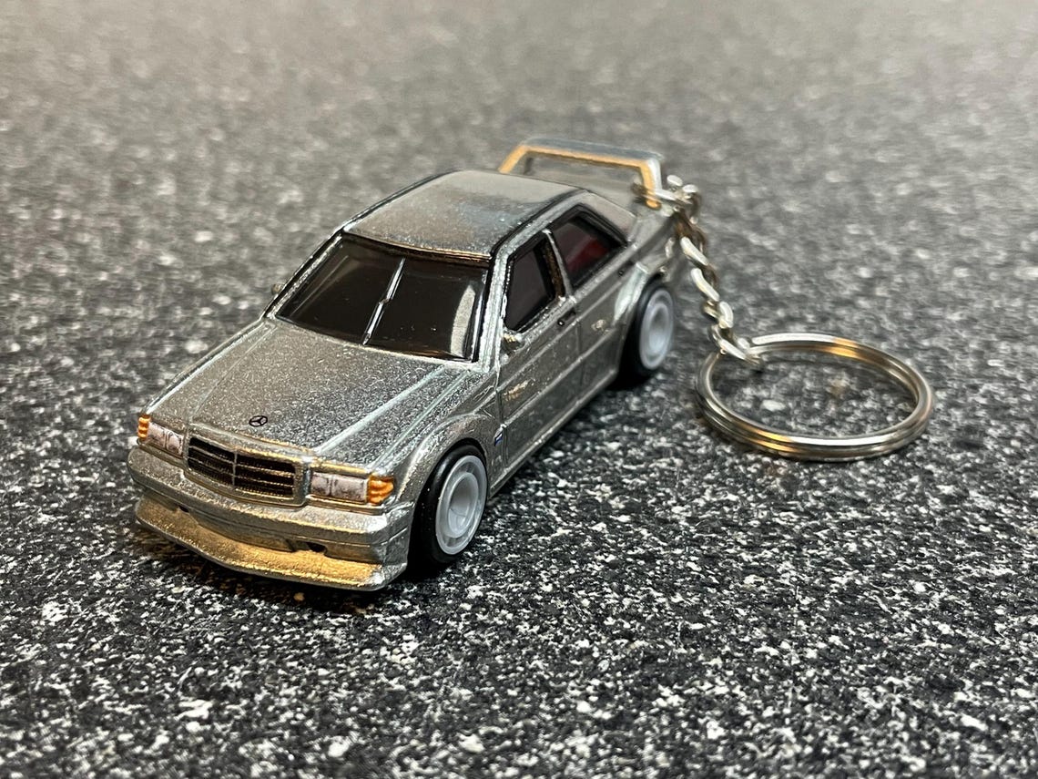 1989 Mercedes Benz 190 E Evolution Keychain Silver Hot Wheels Matchbox ...