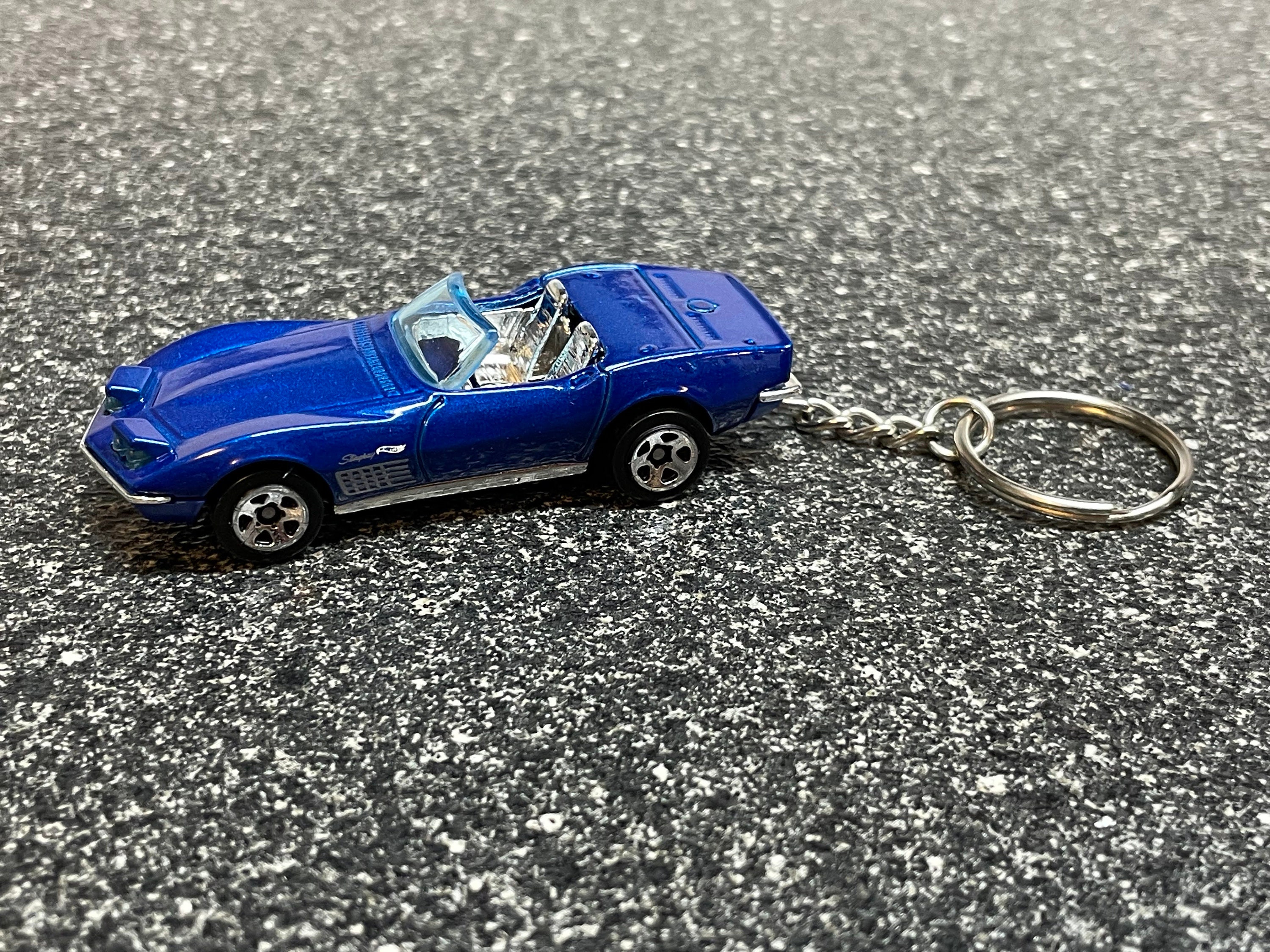 1972 Corvette Stingray Convertible Keychain Blue Diecast Car - Etsy