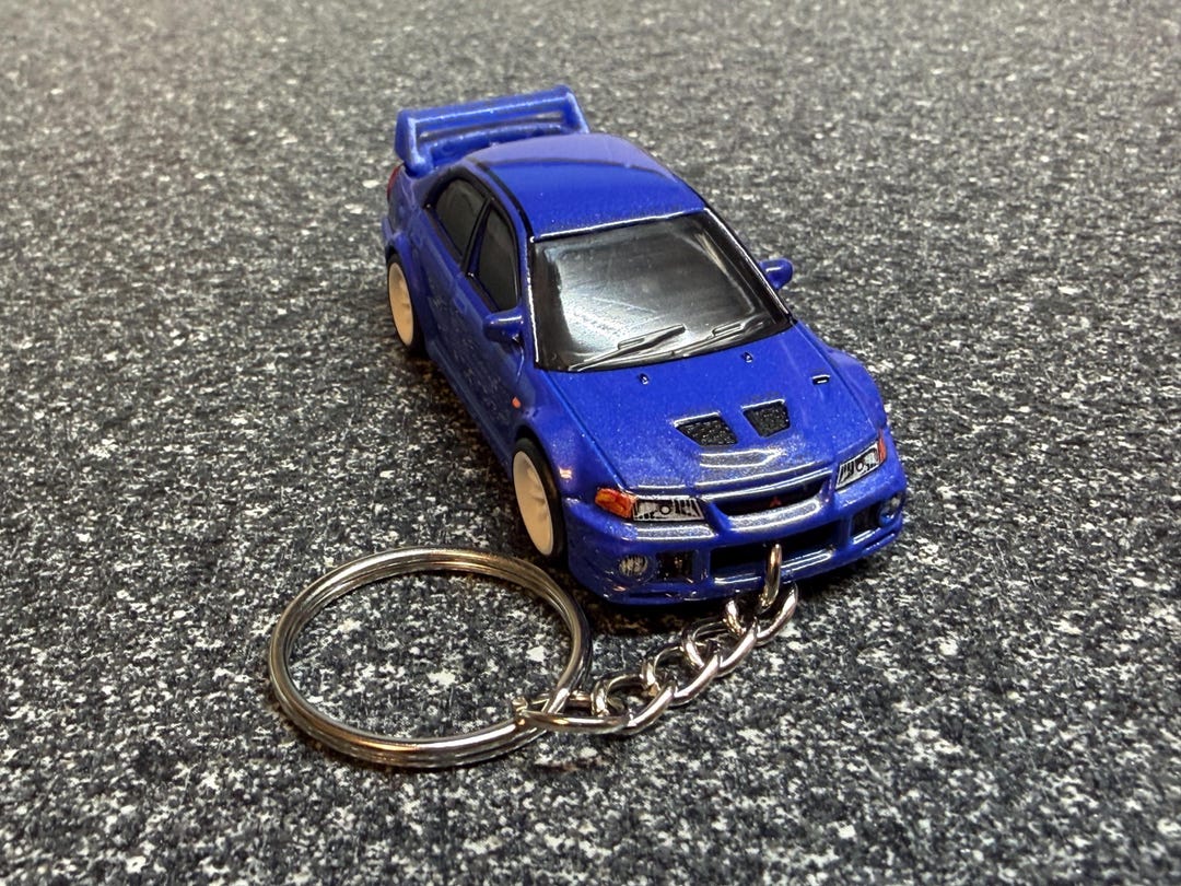 1999 Mitsubishi Lancer EVO VI Blue Keychain Matchbox Hot Wheels ...