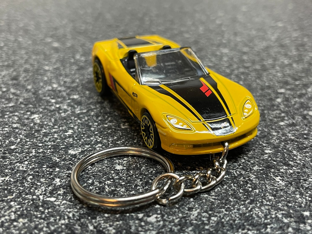 C6 Corvette Convertible Yellow Keychain Diecast Car - Etsy