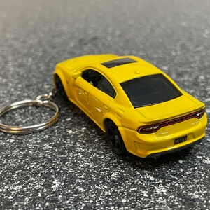 Fits Charger Hellcat Demon Hemi SRT Yellow Keychain Diecast Car ...