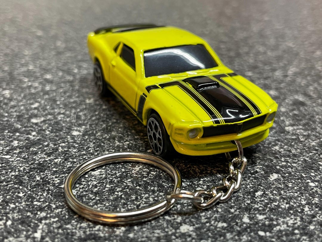 1970 Mustang Boss 302 Neon Yellow Keychain Diecast Car Muscle Car - Etsy