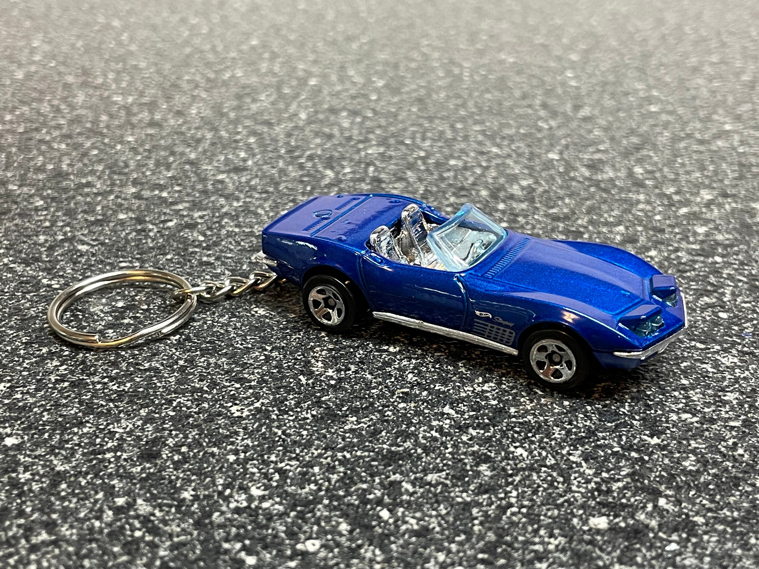 1972 Corvette Stingray Convertible Keychain Blue Diecast Car - Etsy