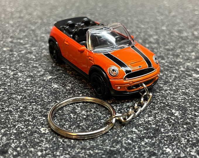 Mini Cooper S Convertible Keychain Orange Hot Wheels Matchbox - Etsy