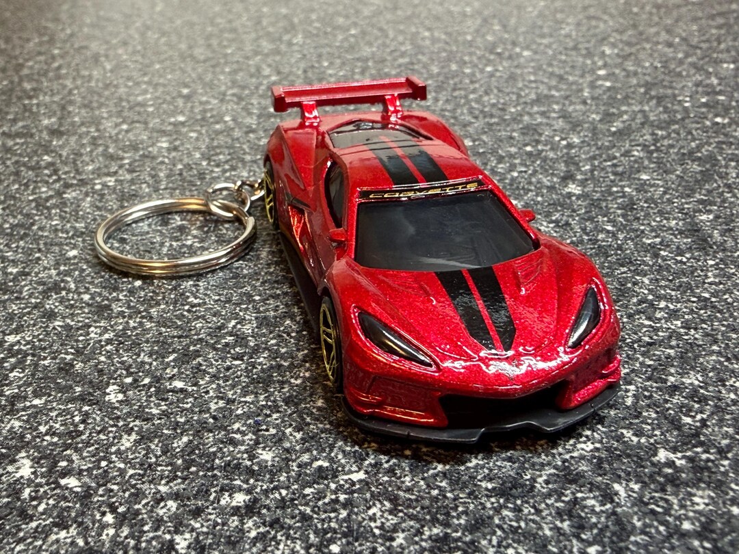 C8 Corvette Z06 C8R Keychain Red Hot Wheels Matchbox - Etsy