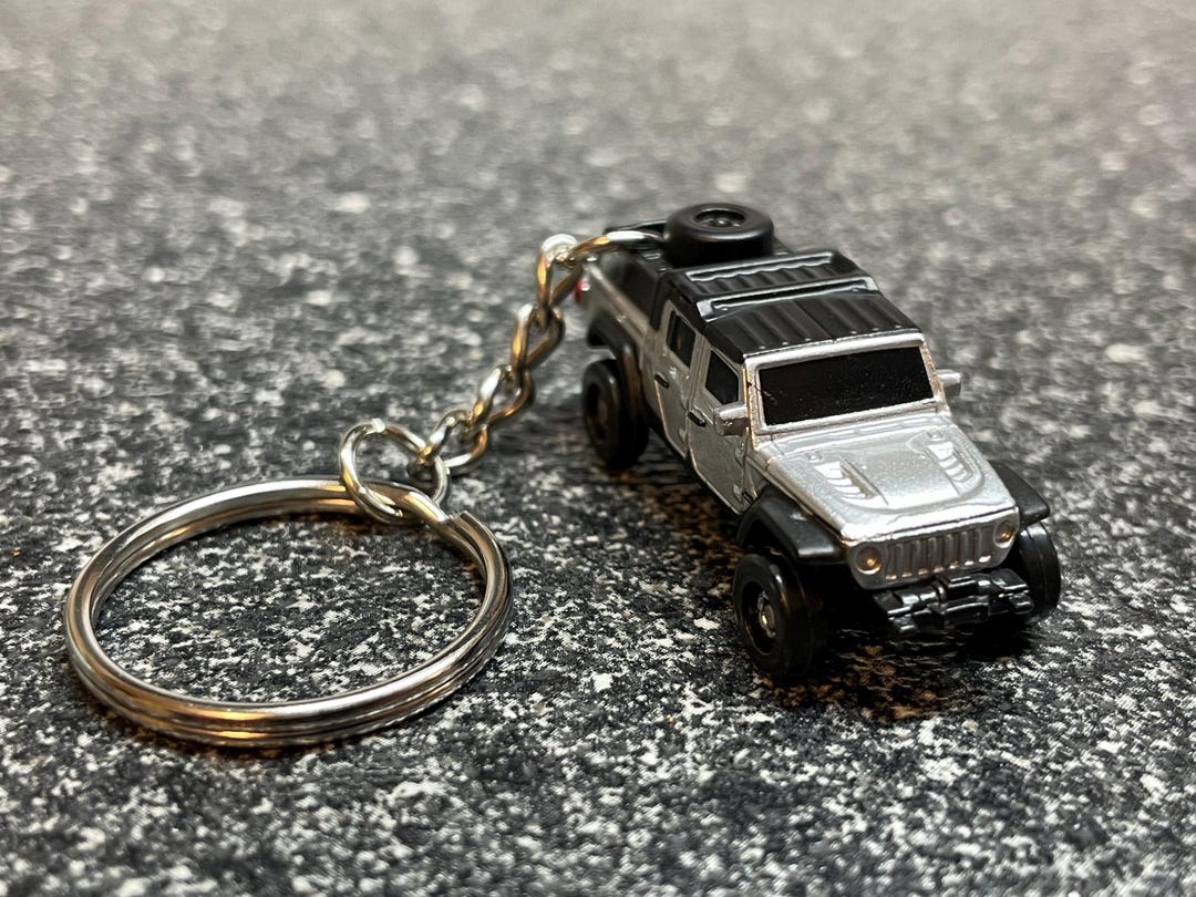Fits Jeep Gladiator Truck Mini Keychain Silver Diecast Car Matchbox Hot ...