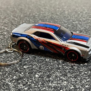 Fits Challenger Hellcat Demon Hemi SRT Keychain Silver Matchbox Hot ...
