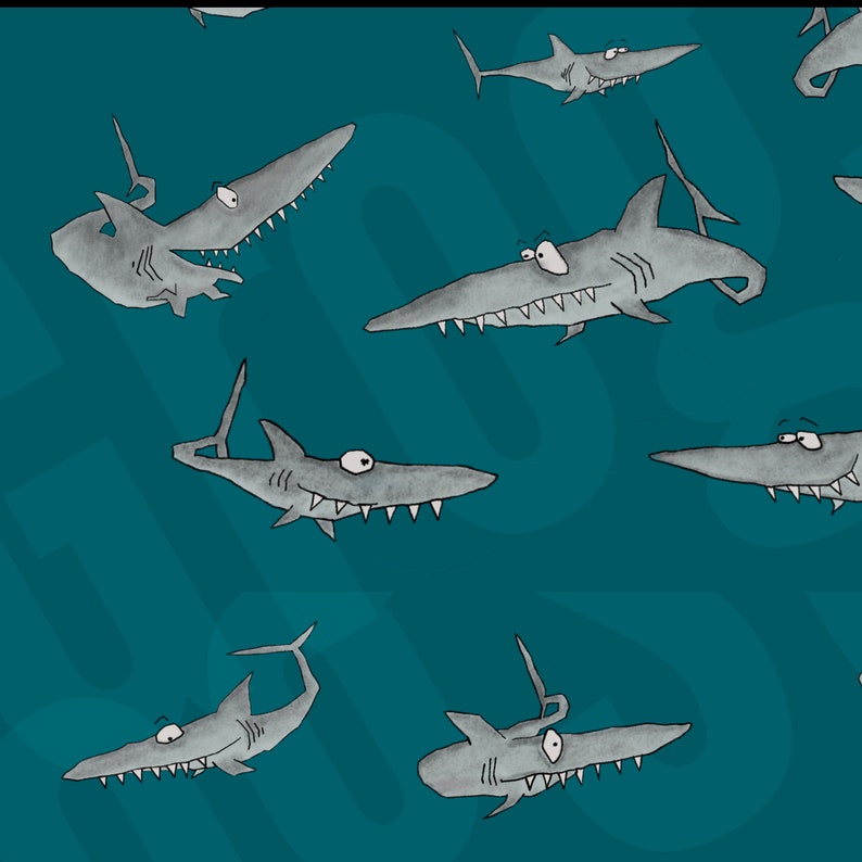 Smiling Sharks Digital Paper / Instant Download. - Etsy