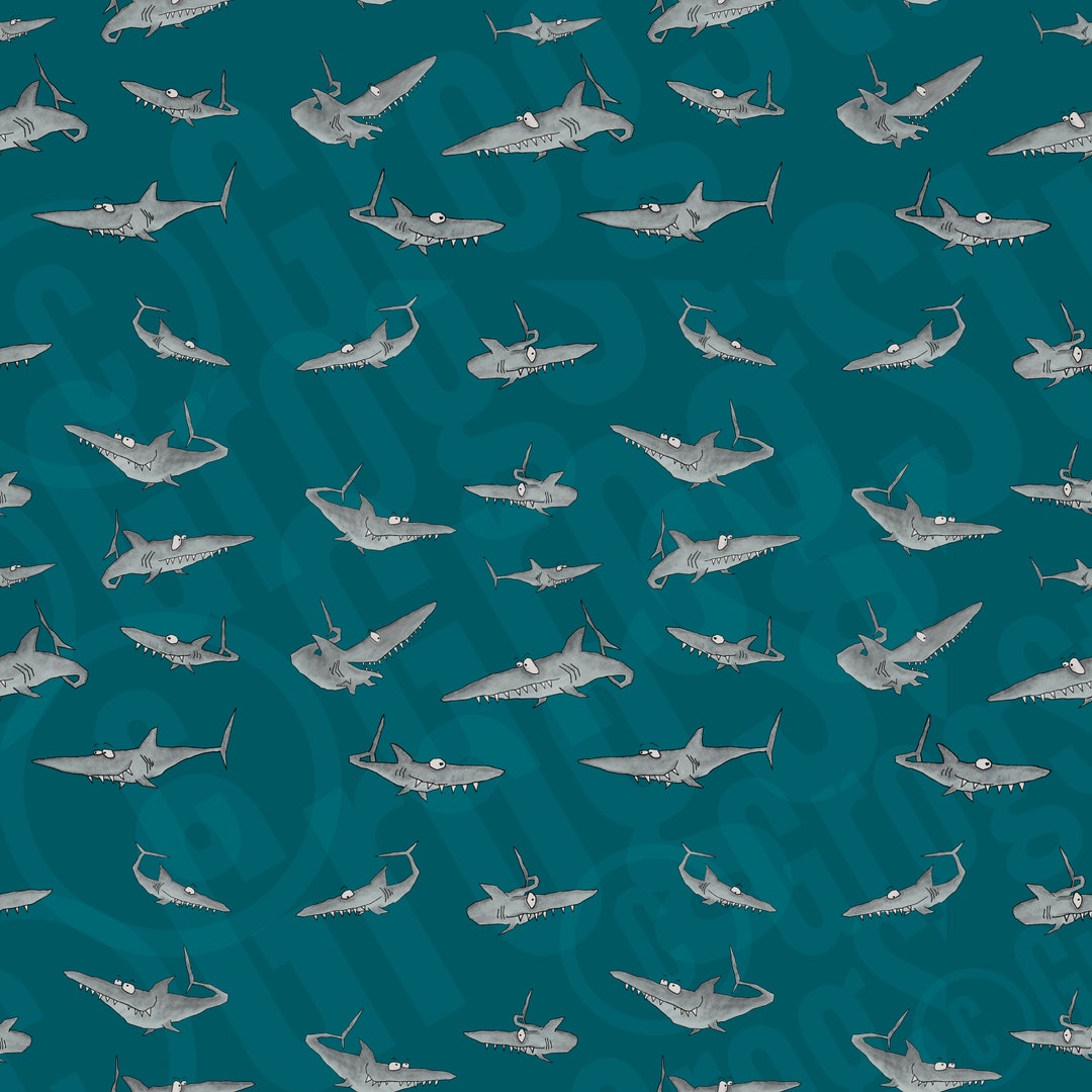 Smiling Sharks Digital Paper / Instant Download. - Etsy