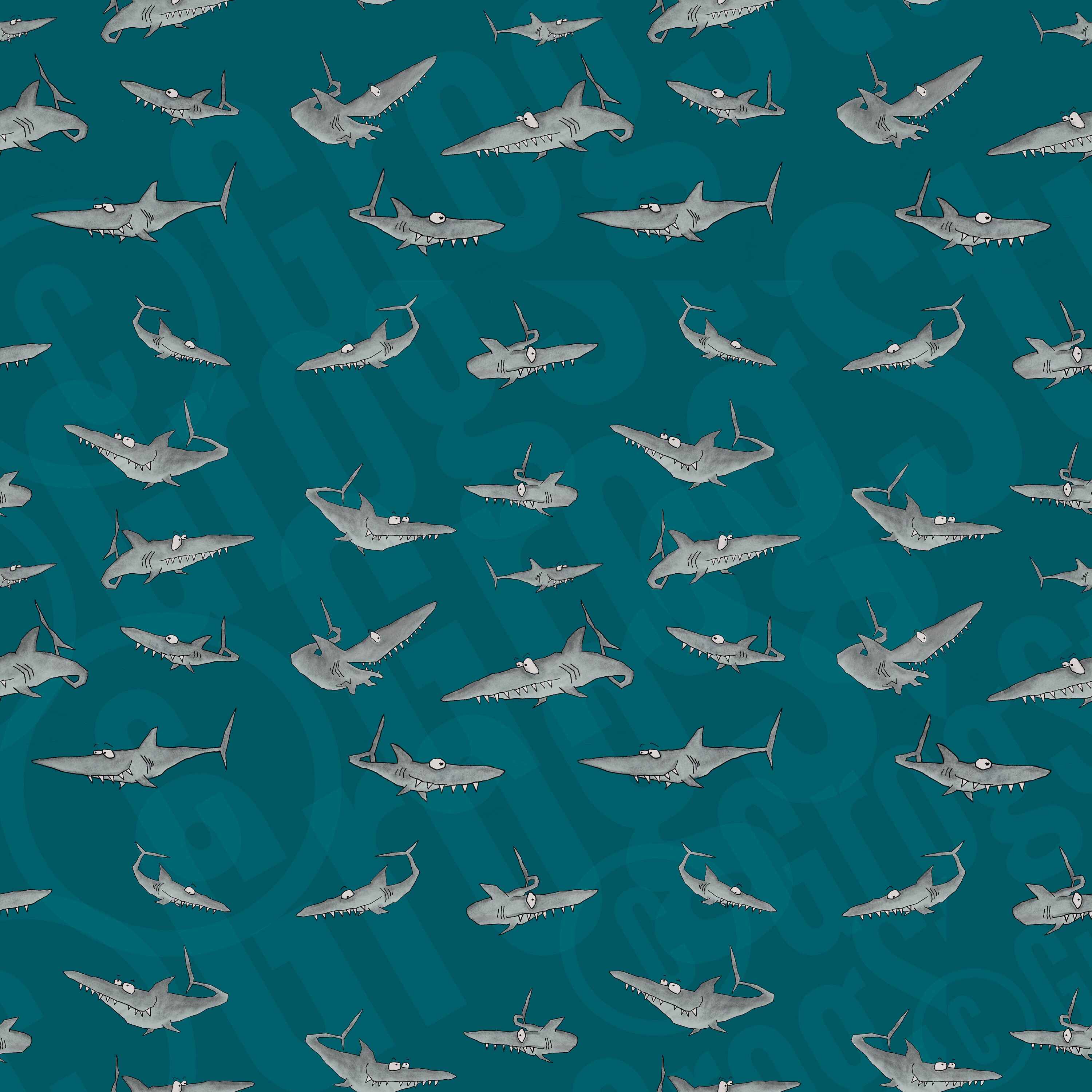 Smiling Sharks Digital Paper / Instant Download. - Etsy