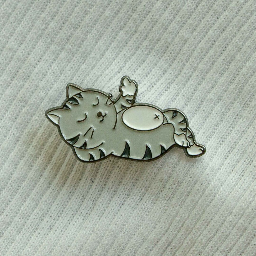 Cute Cat Middle Finger Soft Enamel Pin - Etsy