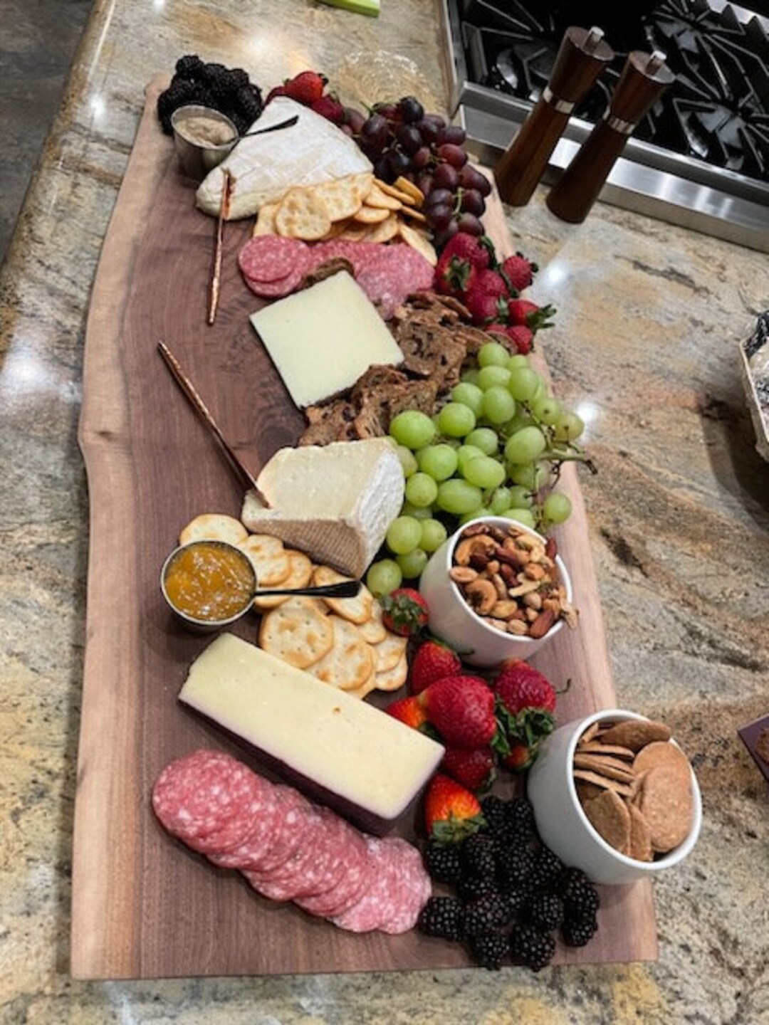 Solid Walnut Live-edge Charcuterie Board - Etsy