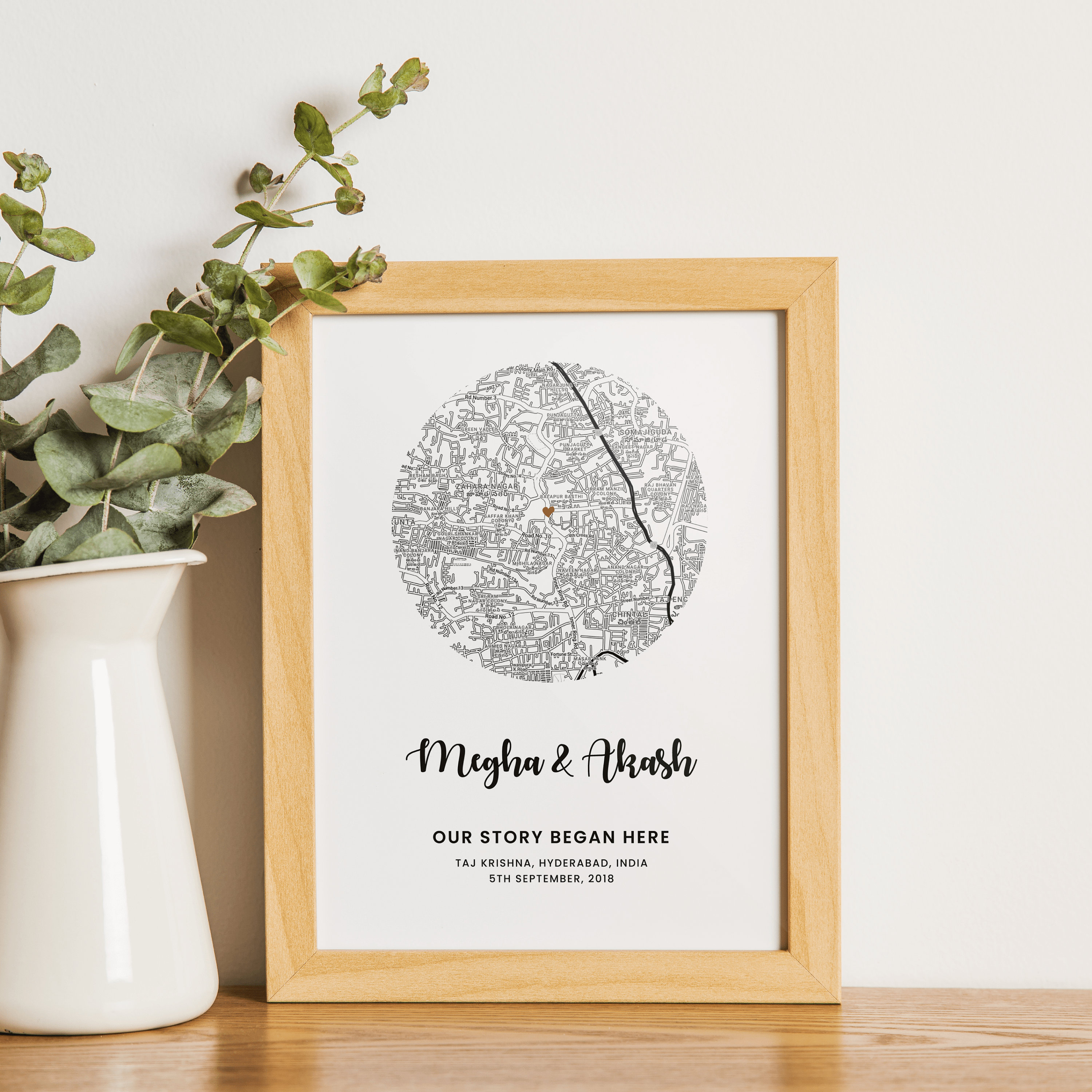 Personalized Map Print, Custom City Map, Engagement Gift, Anniversary ...