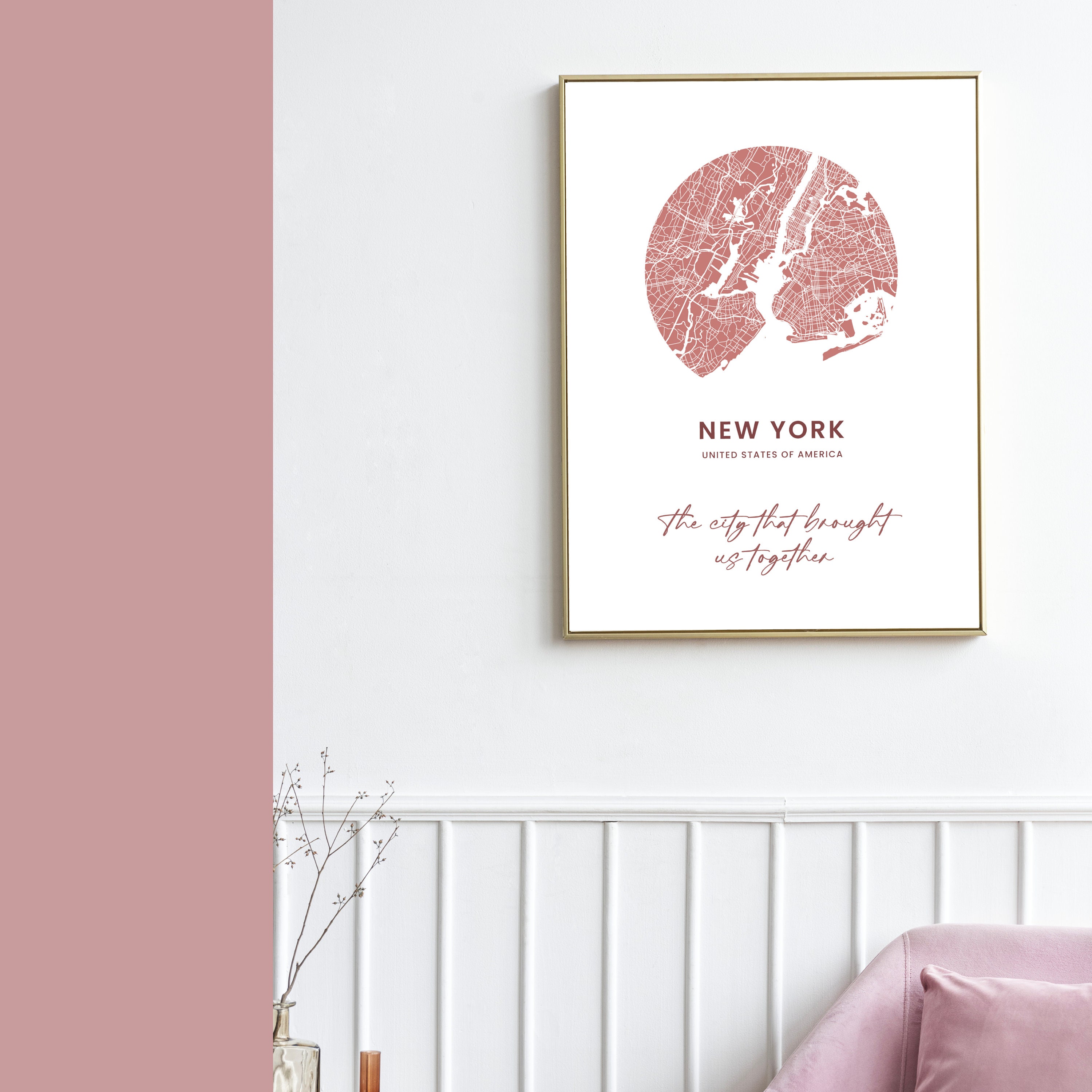 Personalized Map Print, Custom City Map, Engagement Gift, Anniversary ...