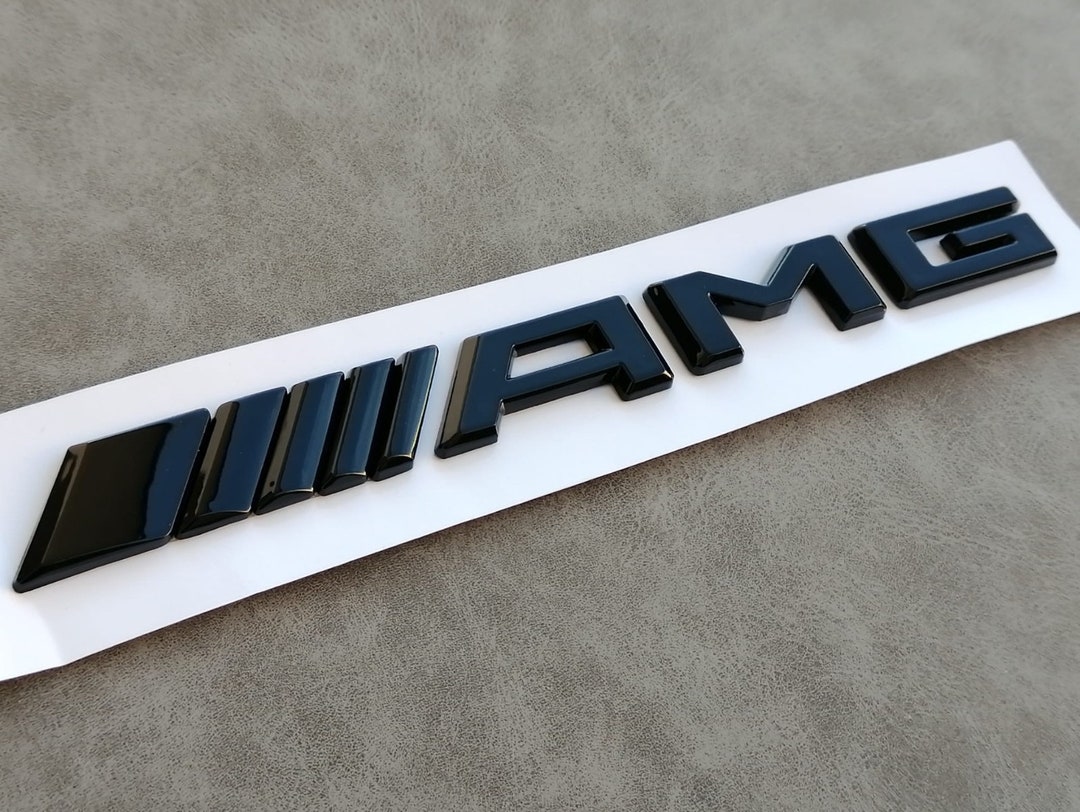 Glossy Black AMG Logo Emblem for Mercedes Accessory for Rear Trunk Lid ...