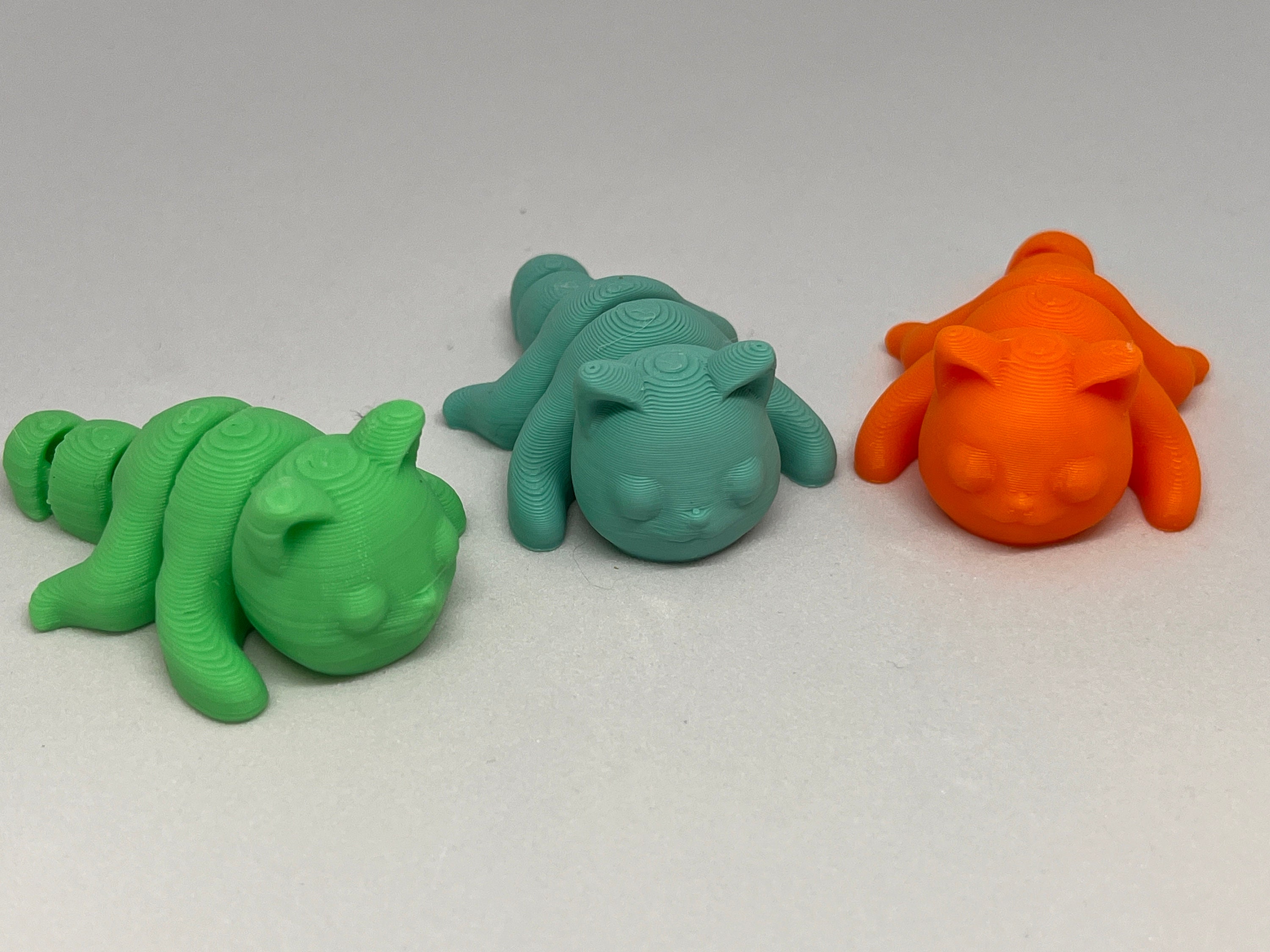 Cat 3D Printed Articulated Flexible Fidget Toy Sensory Pet Cute Mini ...