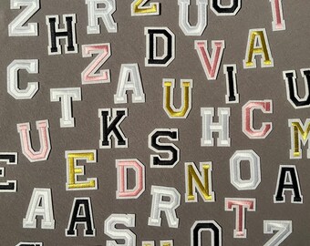 Black English Letters Alphabet Embroidered Iron on Patches for - Etsy