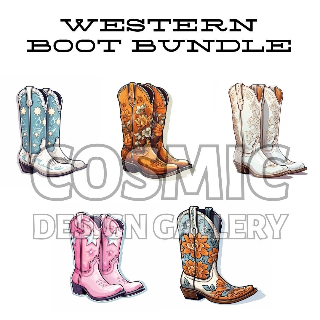 Western Cowgirl Boots Bundle Deal - Digital File Download - SVG, PNG ...