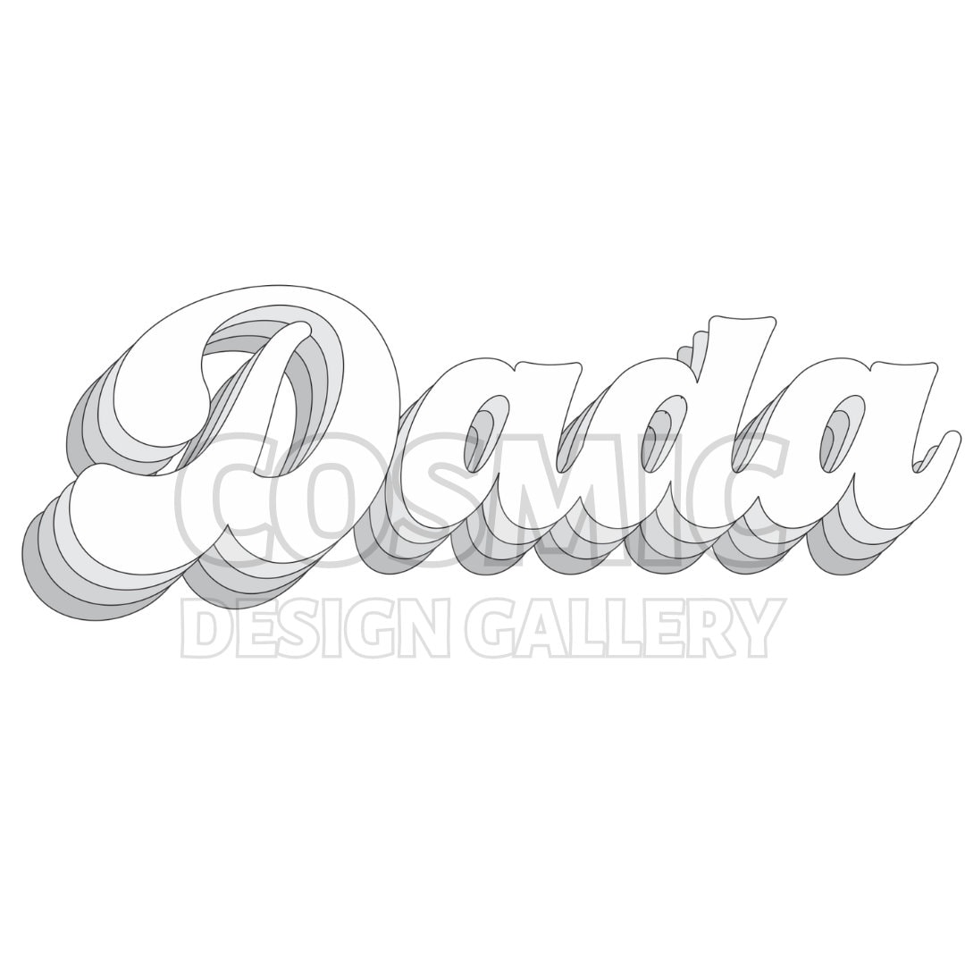Retro Grey Dada - Digital File Download - SVG, PNG, JPG - Colorful ...