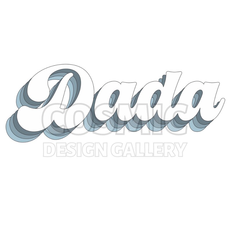 Retro Blue Dada Digital File Download SVG, PNG, JPG Colorful Groovy ...