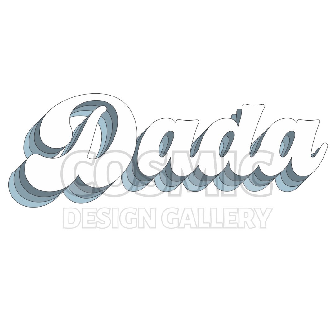Retro Blue Dada - Digital File Download - SVG, PNG, JPG - Colorful ...