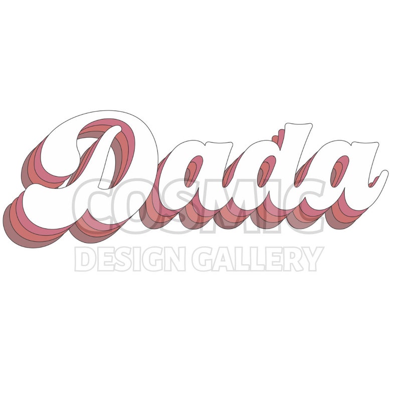 Retro Red/maroon Dada - Digital File Download - SVG, PNG, JPG ...