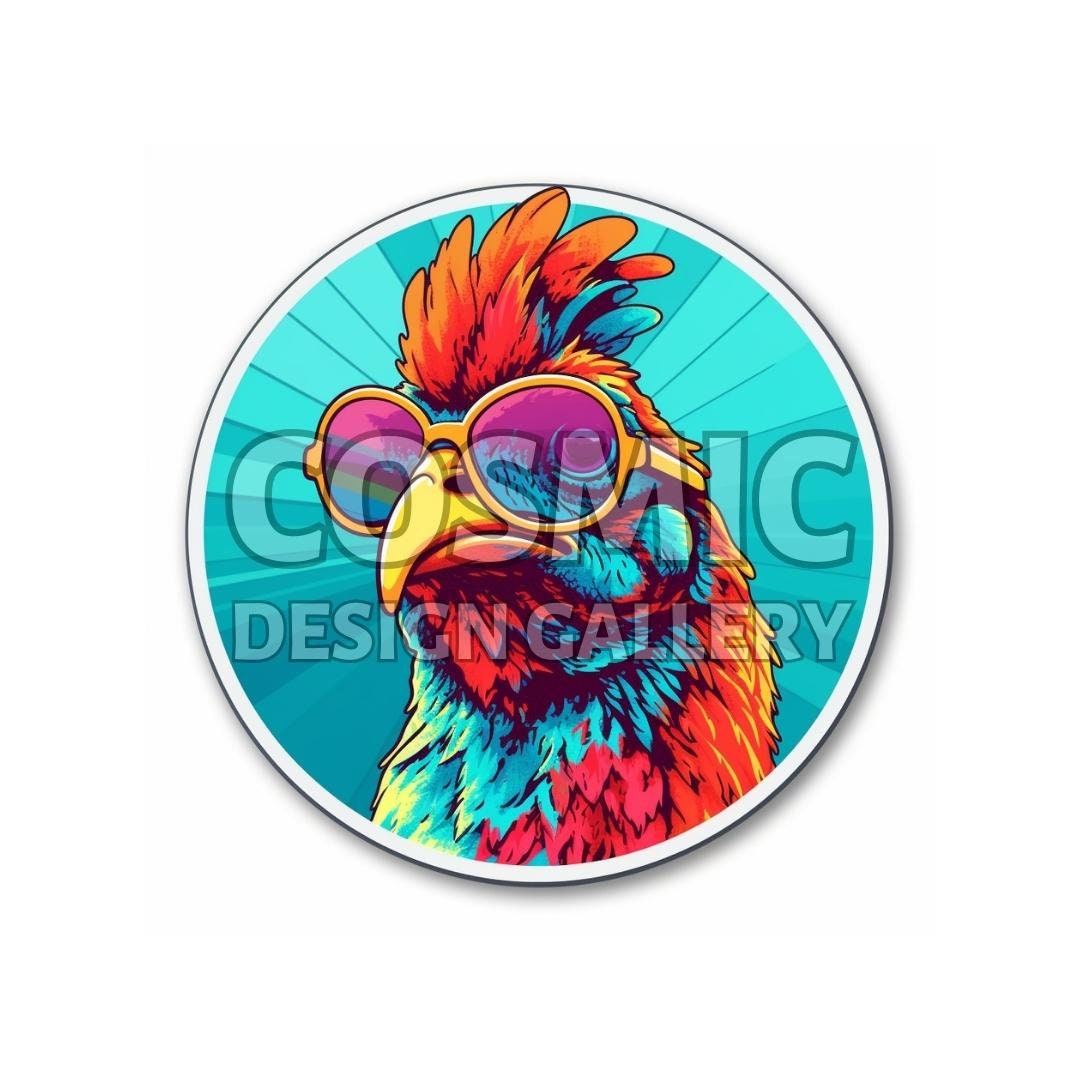 Funky Hippie Rooster With Glasses - Digital File Download - SVG, PNG ...