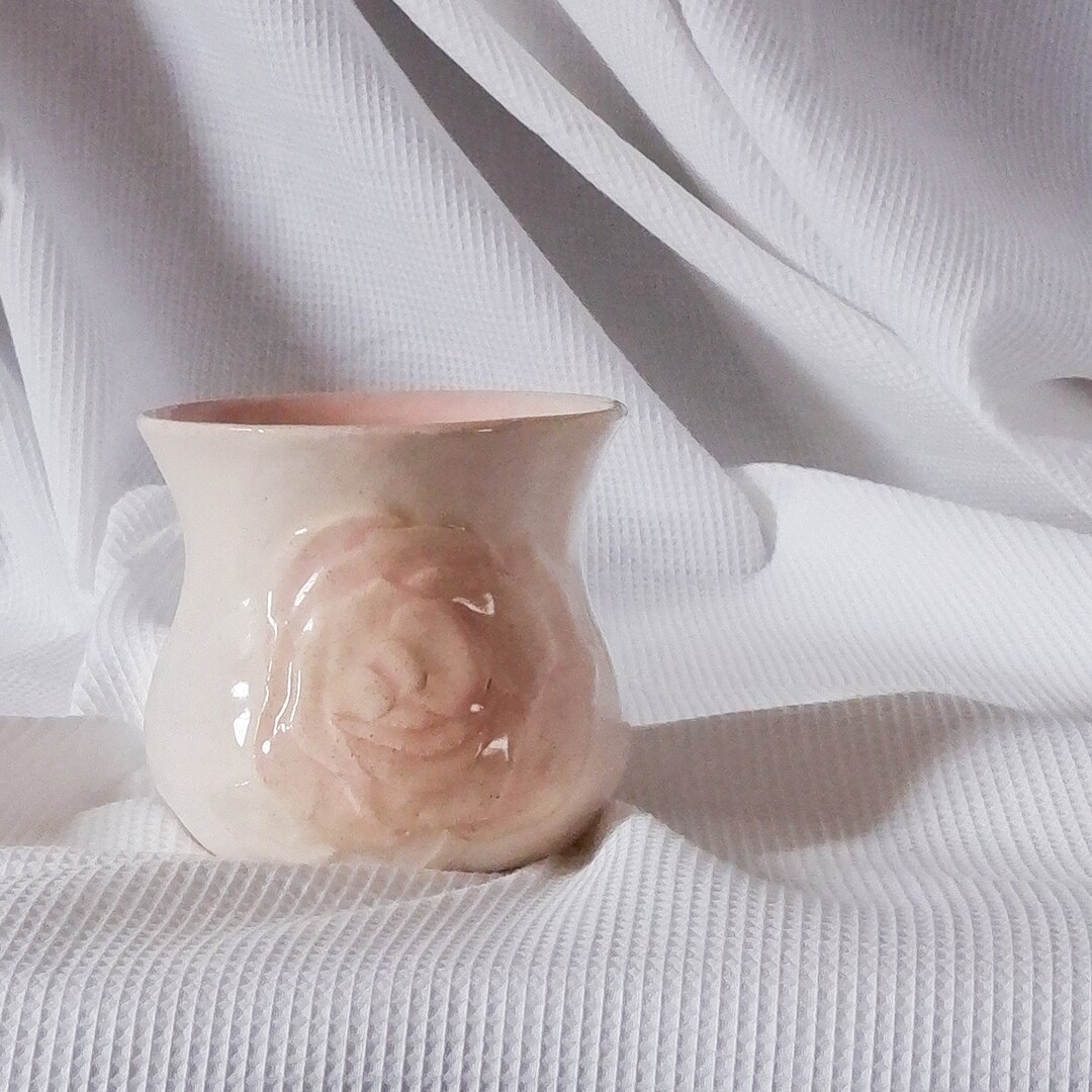 Handcarved Rose Pink and White Tea Cup Coffee Cup Gift for Rose Lovers ...