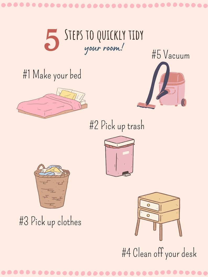 How to Quickly Tidy Your Room| Thehoneybeashop - Etsy UK