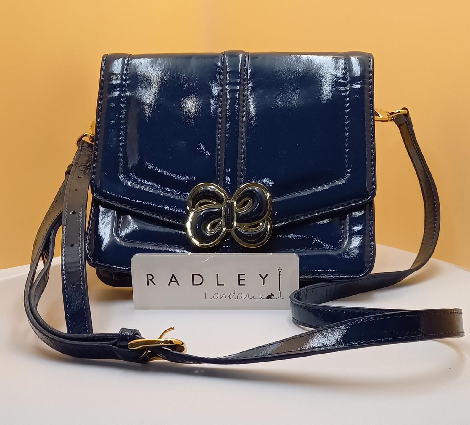 Vintage Radley Blue Patent Leather Handbag - Etsy