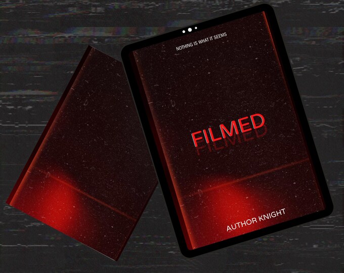 Red and Black Custom Book Cover, Premade Book Cover for Mystery and ...