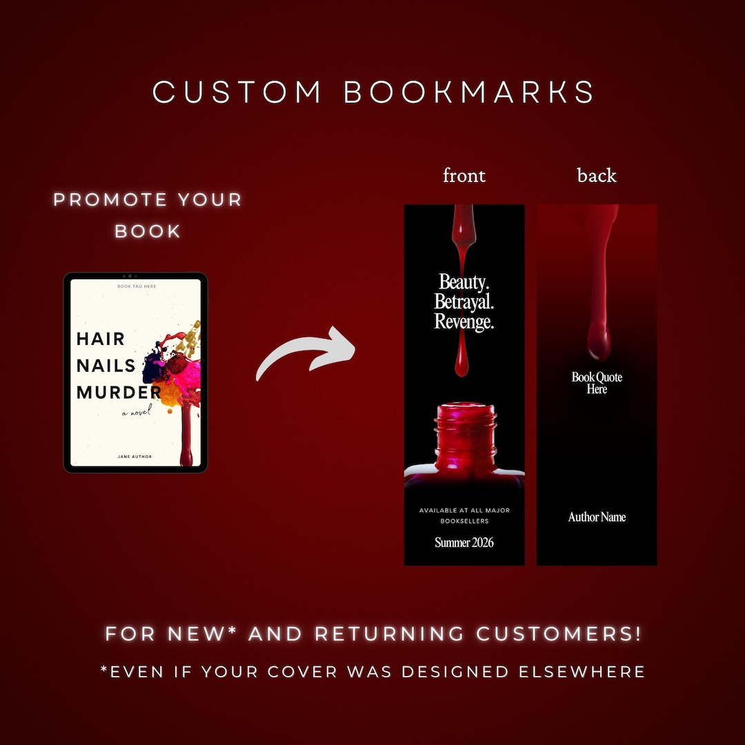 Custom Bookmark Design for Indie Authors, for Promotions, Giveaways ...