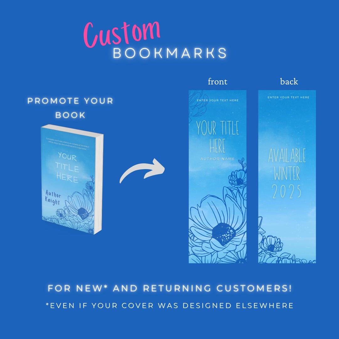 Custom Designed Bookmark for Self Published Authors, Use for Promotions ...
