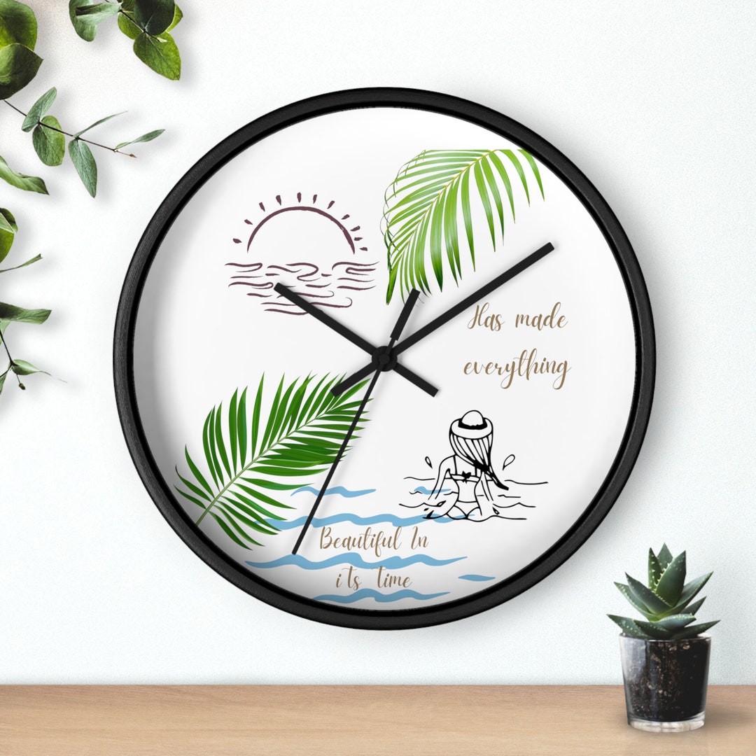Customizable Beach-themed Wall Clock - Relaxation in Every Tick - 10 ...