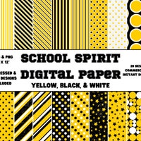 Digital Paper • School Spirit • Red, Black, & White • Plain and ...
