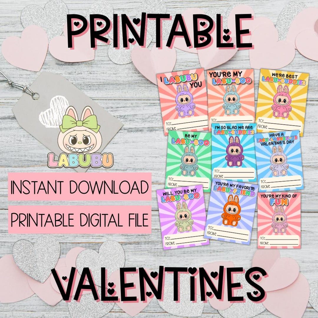 Kawaii Monster Valentine Cards – Printable Classroom Valentines ...