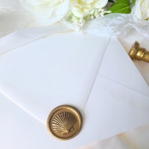 Sea Shell Wax Seals, Self Adhesive Sticker, Shell Wax Seal, Wedding ...