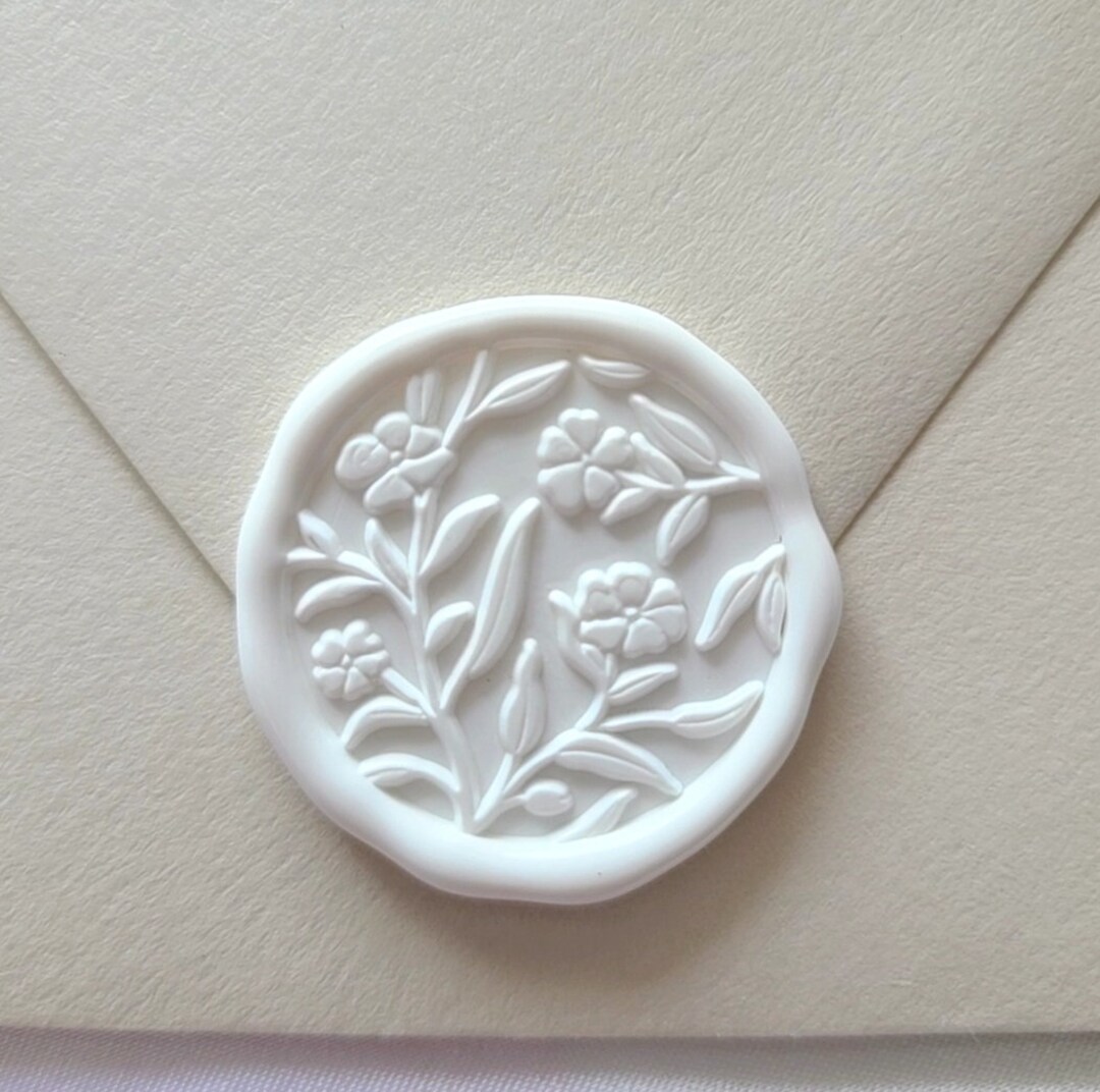 Floral Wax Seal Sticker, Premade Envelope Seal, Wedding Invitations ...