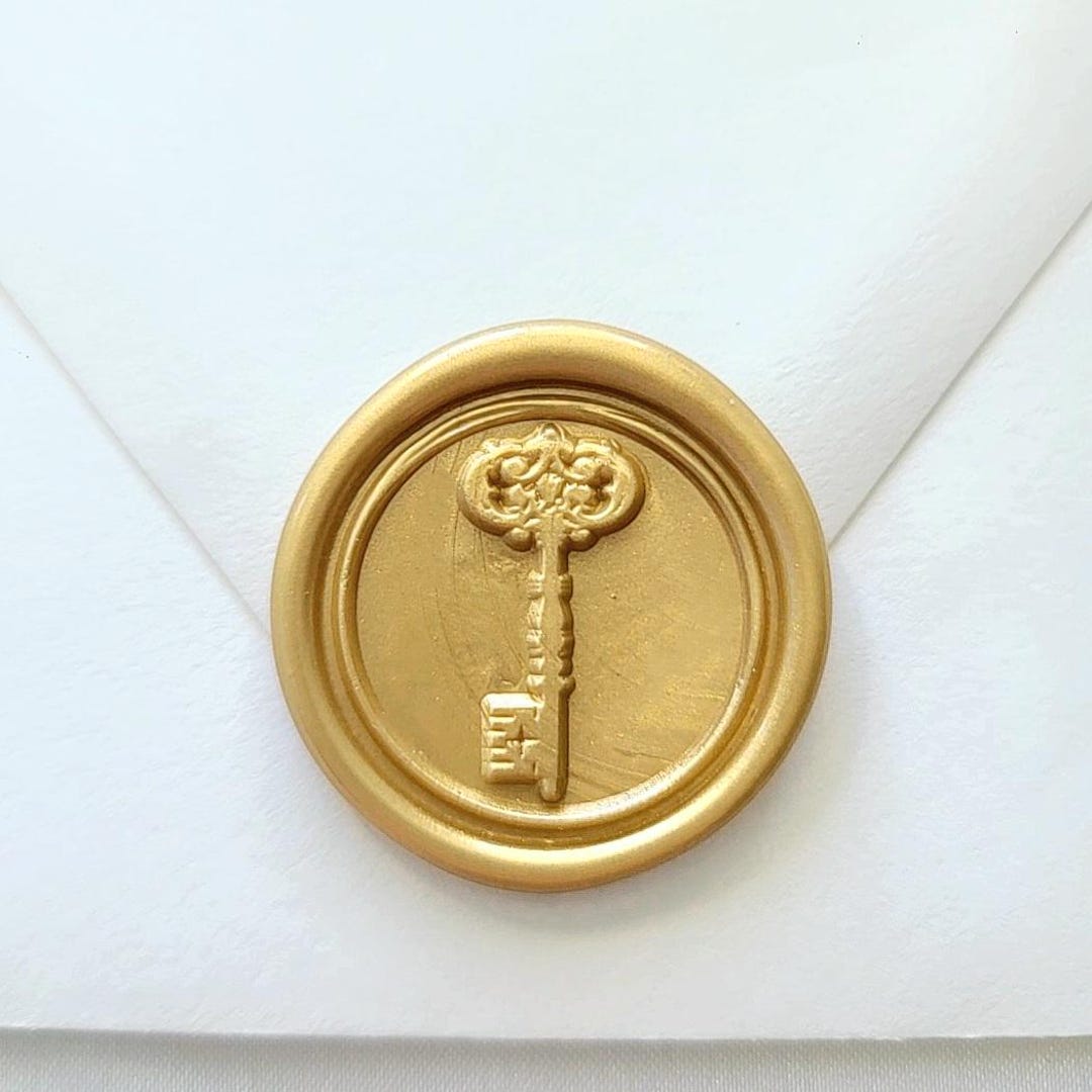 Skeleton Key Wax Seal Stickers, Self Adhesive Envelope Seal for Wedding ...